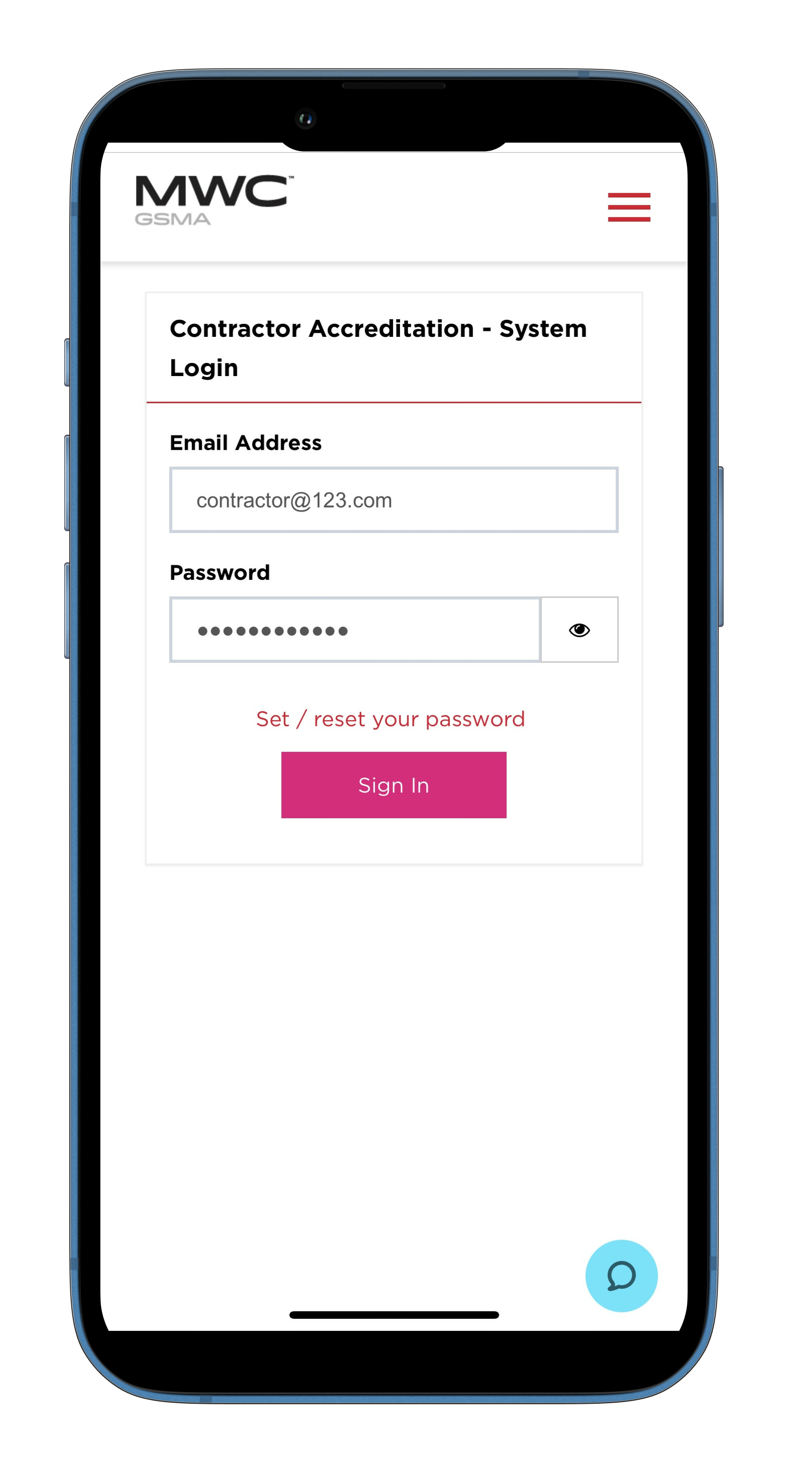 Digital Contractor Pass account access | English | MWC Barcelona 2024